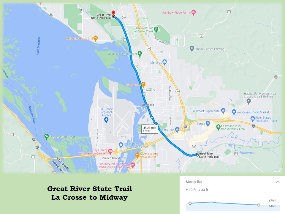 Great River State Trail La Crosse To Midway Wisconsin Bike Trails